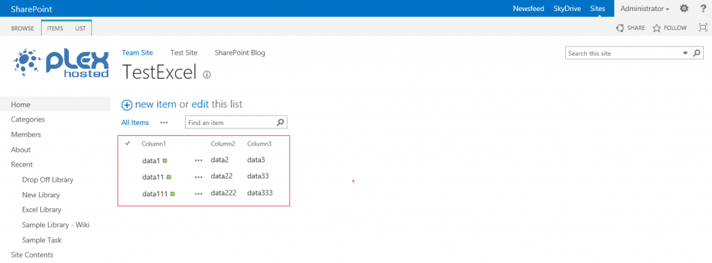 Data import from Excel spreadsheet to SharePoint list – PlexHosted Blog